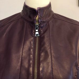 Express | Jackets & Coats | Plum Faux Leather Jacket | Poshmark